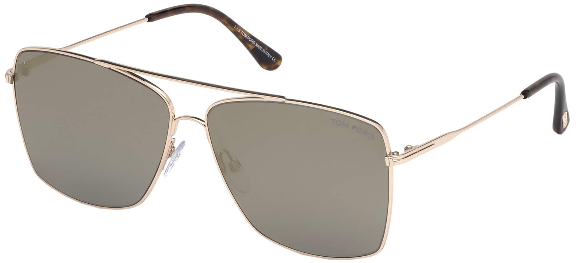 Tom Ford FT0651 28C Shiny Rose Gold Magnus Square Pilot Sunglasses Lens Categor
