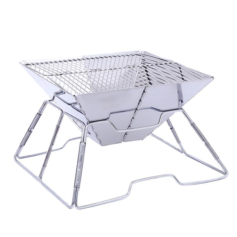 WXBDD Outdoor Portable BBQ Grill Stainless Steel Folding Picnic Charcoal Barbecue Grills Home Camping Barbeque Tool