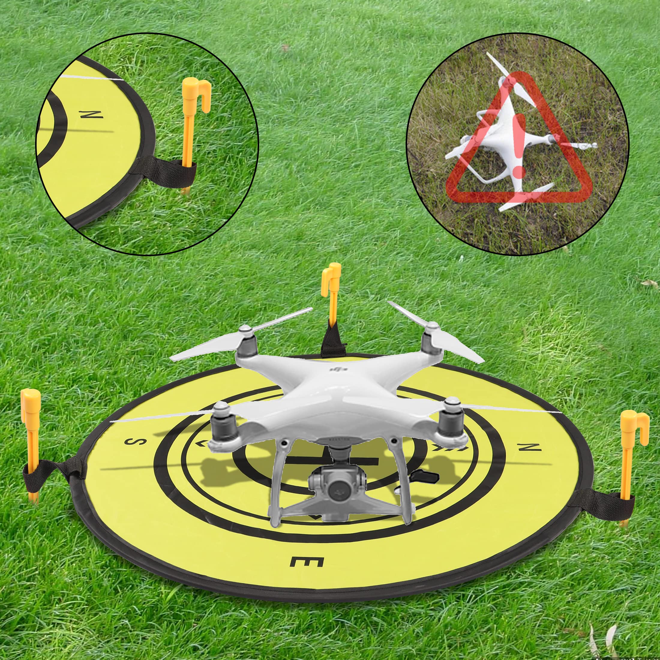 YAODHAOD Drone Landing Pad,54CM (21in)Universal Portable Luminous Waterproof Foldable Helipad for DJI Air 2S/Mavic Mini 2/Mavic Air 2/Mavic 2 Pro/Zoom/FIMI X8SE/DJI FPV Drone