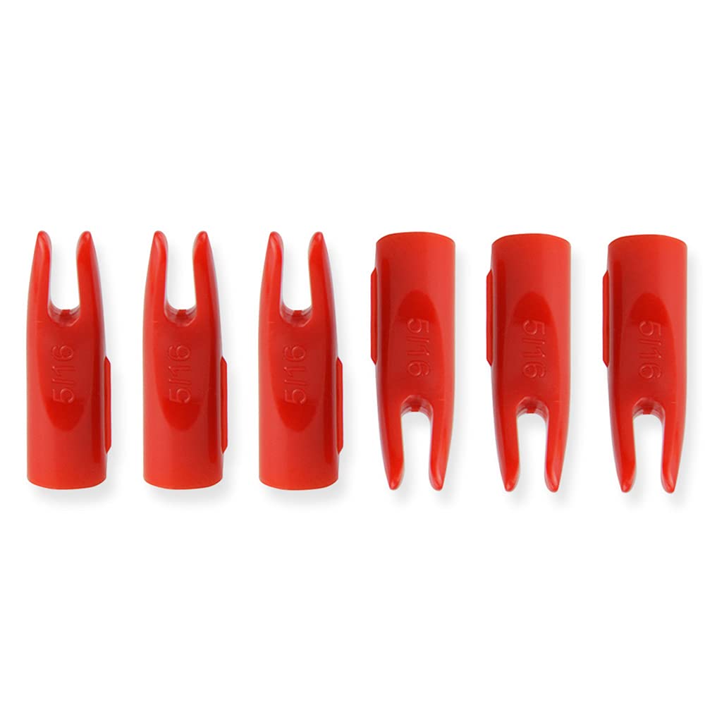 ZZYB 50pcs Archery Plastic Arrow Nocks 5/16" Plasticnock Arrow Tails Replacement Nock Outwear Arrow Tails Archery Arrow Shaft End Accessories (Red)