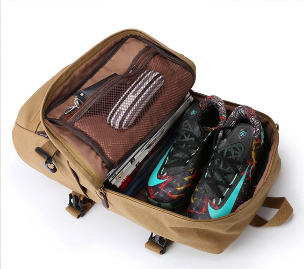 XINCADA Travel Backpack Canvas Backpacks Hiking Daypacks Vintage Rucksack Outdoor Camping