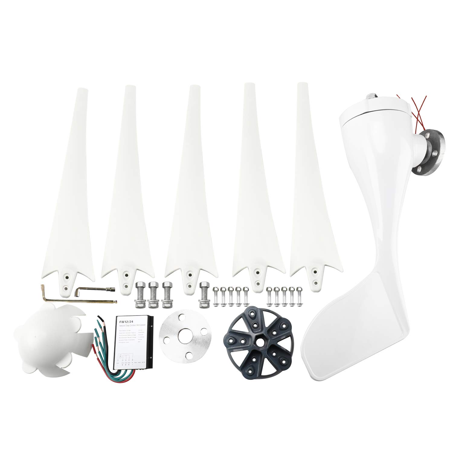 YaeMarine Wind Turbine Generator, Windmill Generator, 400W 24V Wind Turbine Businesses 5 Blade Wind Controller Turbine Generator kit for Home/Camping