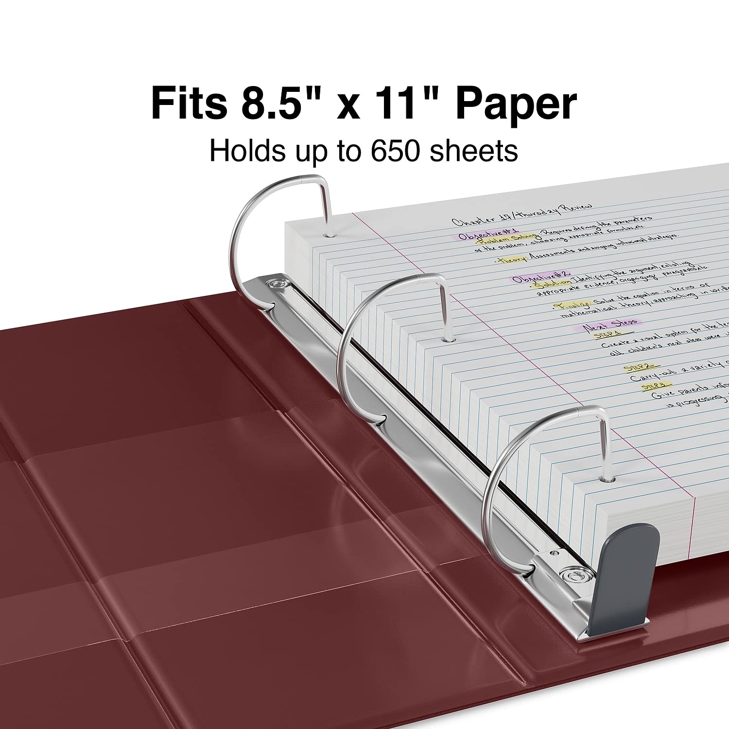 Staples 976019 3-Inch Staples Heavy-Duty Binder with D-Rings Maroon