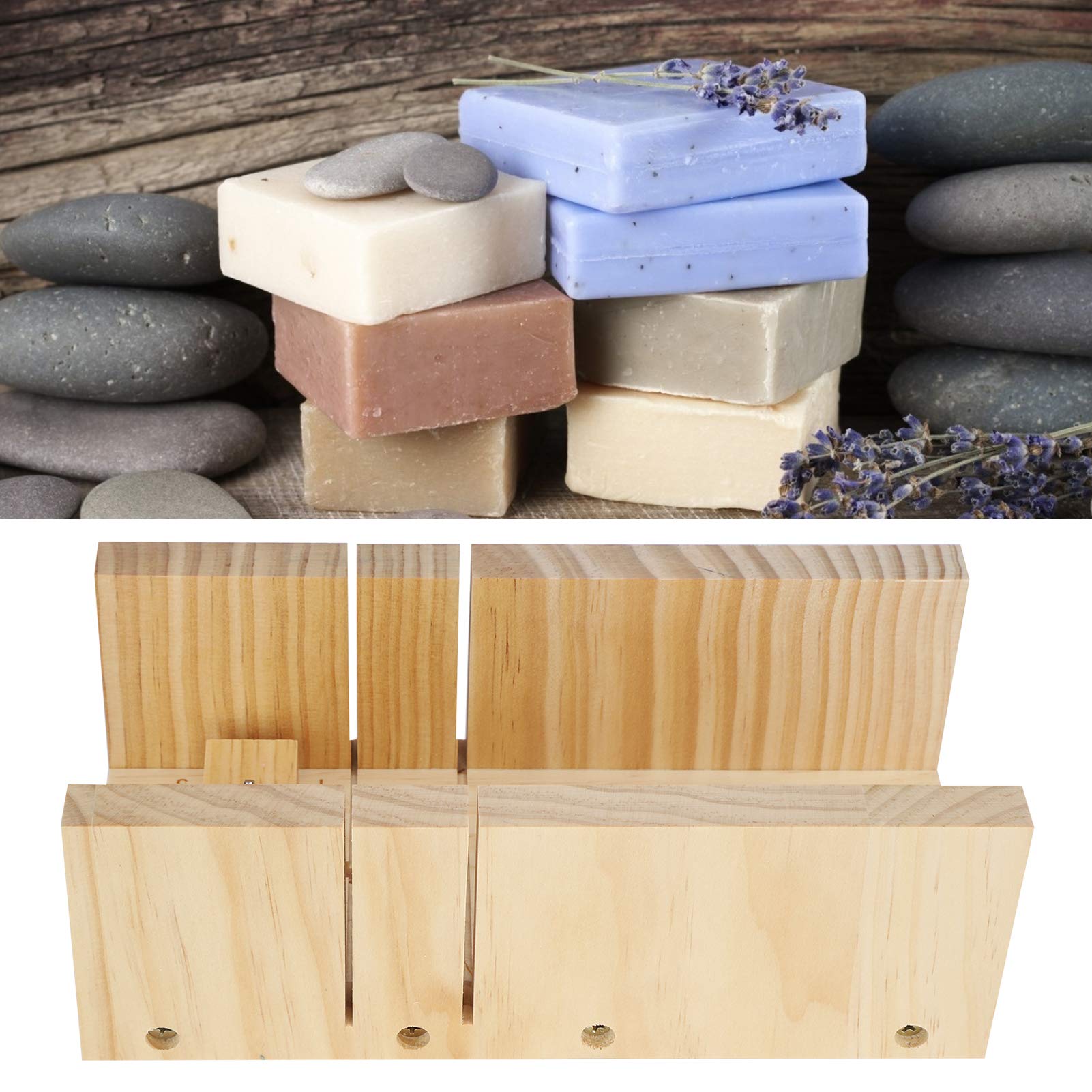 VTOSEN Adjustable Soap Cutter Box and Mold Kit Set - Soap Making Supplies with Soap Beveler, Planer, and Cutting Tool - Includes Silicone Soap Molds and Tools for DIY Soap Making (9.8x4.7x3.5in)