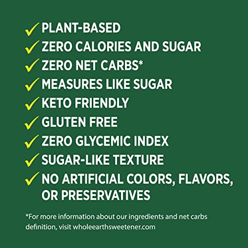 WHOLE EARTH Monk Fruit Sweetener with Erythritol, Plant-Based Sugar Alternative, 12 Ounce Pouch