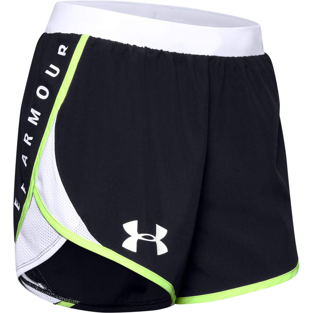 Under Armour Fly By 2.0 Wordmark Running Short, Black (001)/Reflective, X-Small