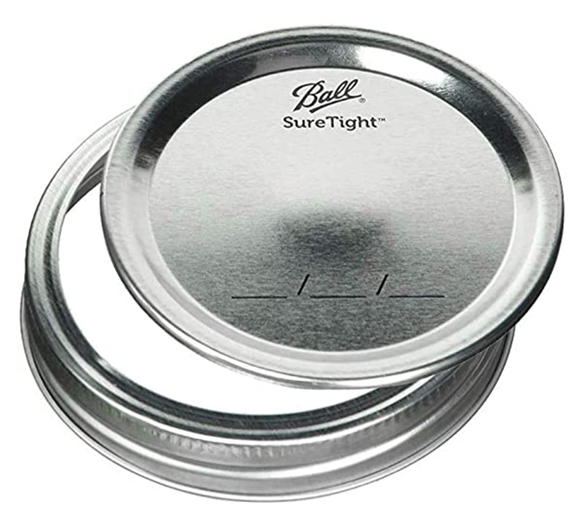 Wide Mouth Mason Jars 32 oz - (2 Pack) - Ball Wide Mouth 32-Ounces Quart Mason Jars with White M.E.M Food Storage Plastic Lids, Caps Fit Ball and Kerr Wide Mouth - For Storage, Freezing, Leak Proof,