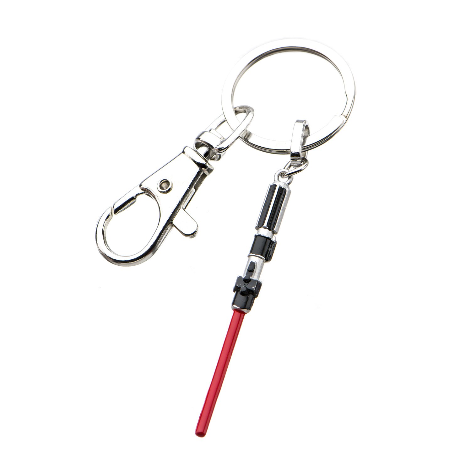 Star Wars Jewelry Unisex Adult Darth Vader Lightsaber Steel Key Chain, Silver/Red, One Size