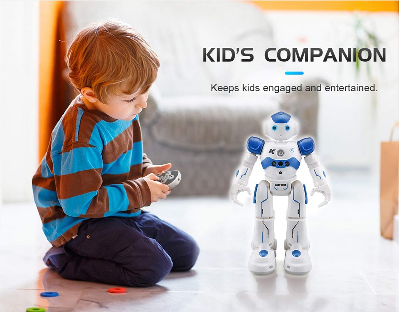 Threeking Rc Robot Toys Gesture Sensing Remote Control Programmable Robot Toy for 6+ Years Old Kids Birthday Present Gift
