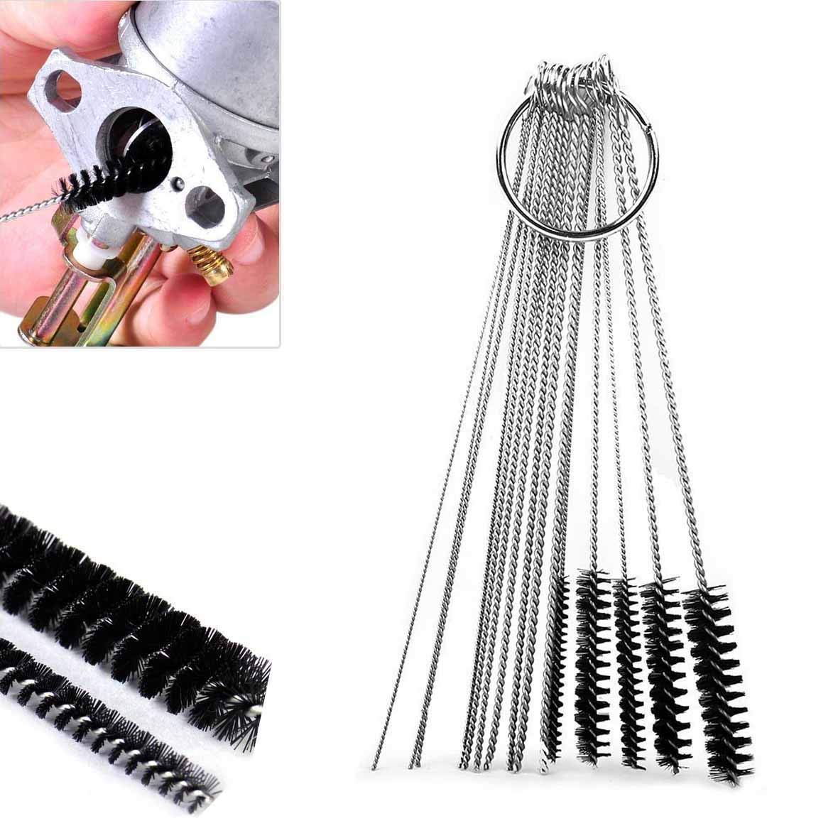 YHLFOOZ 10pcs Carburetor Adjustment Tool Set for Common 2 Cycle Small Engine Echo Poulan Husqvarna MTD Ryobi Homelite String Trimmer Weed Eater Chainsaw (Includes: Cleaning Brush + Black Toolkit)