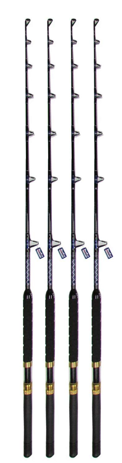 Xcaliber Marine Set of 4 Inshore Series 6' 30-50 lb Saltwater Boat RODS (Blue and Silver Trim)