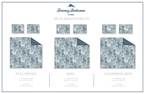 Tommy Bahama - King Comforter Set, Cotton Bedding with Matching Shams & Bedskirt, All Season Home Decor (Abalone Blue, King)