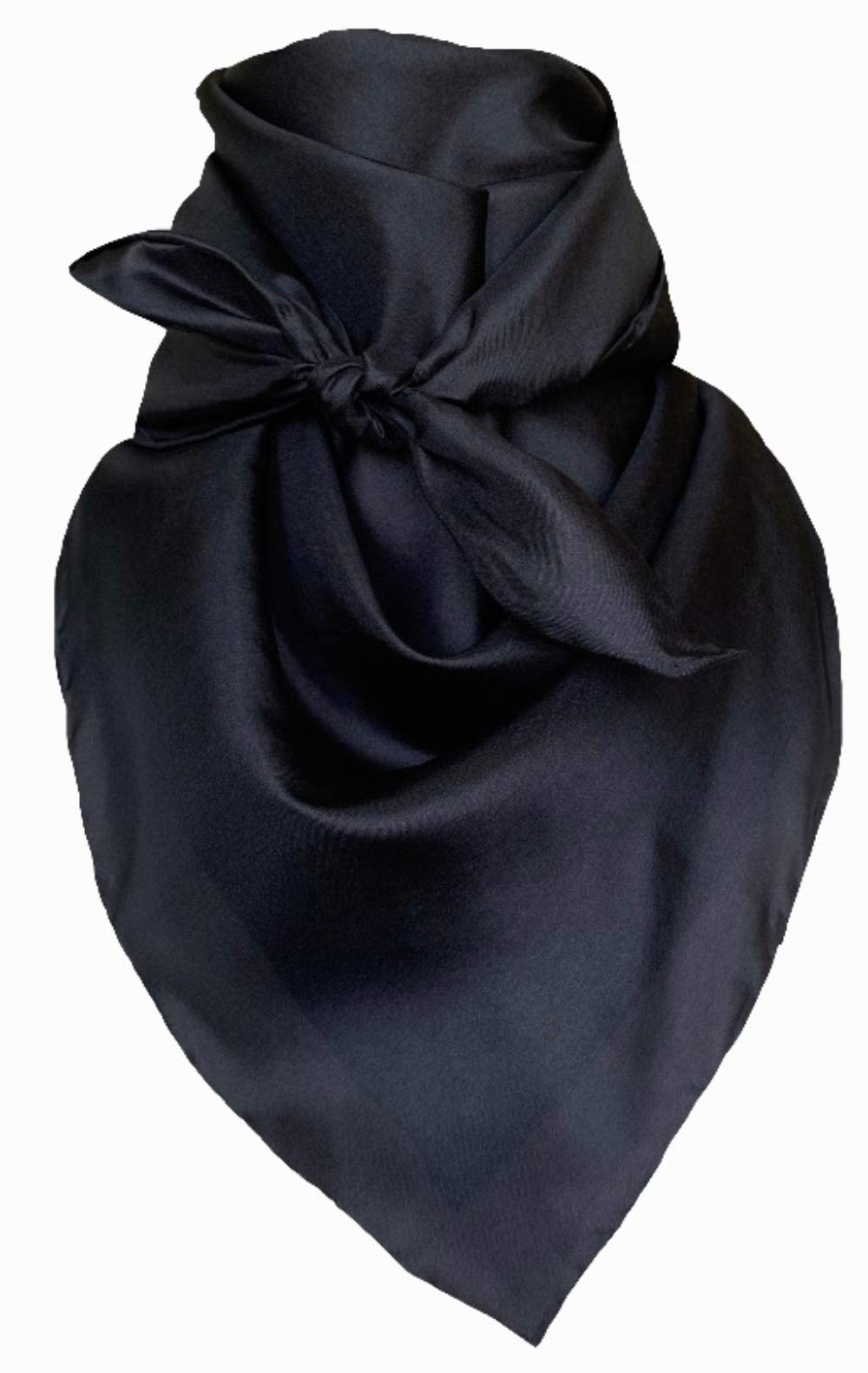 Wyoming Traders Men's Solid Lightweight Breathable Casual Black Regular Silk Scarf, 34.5"