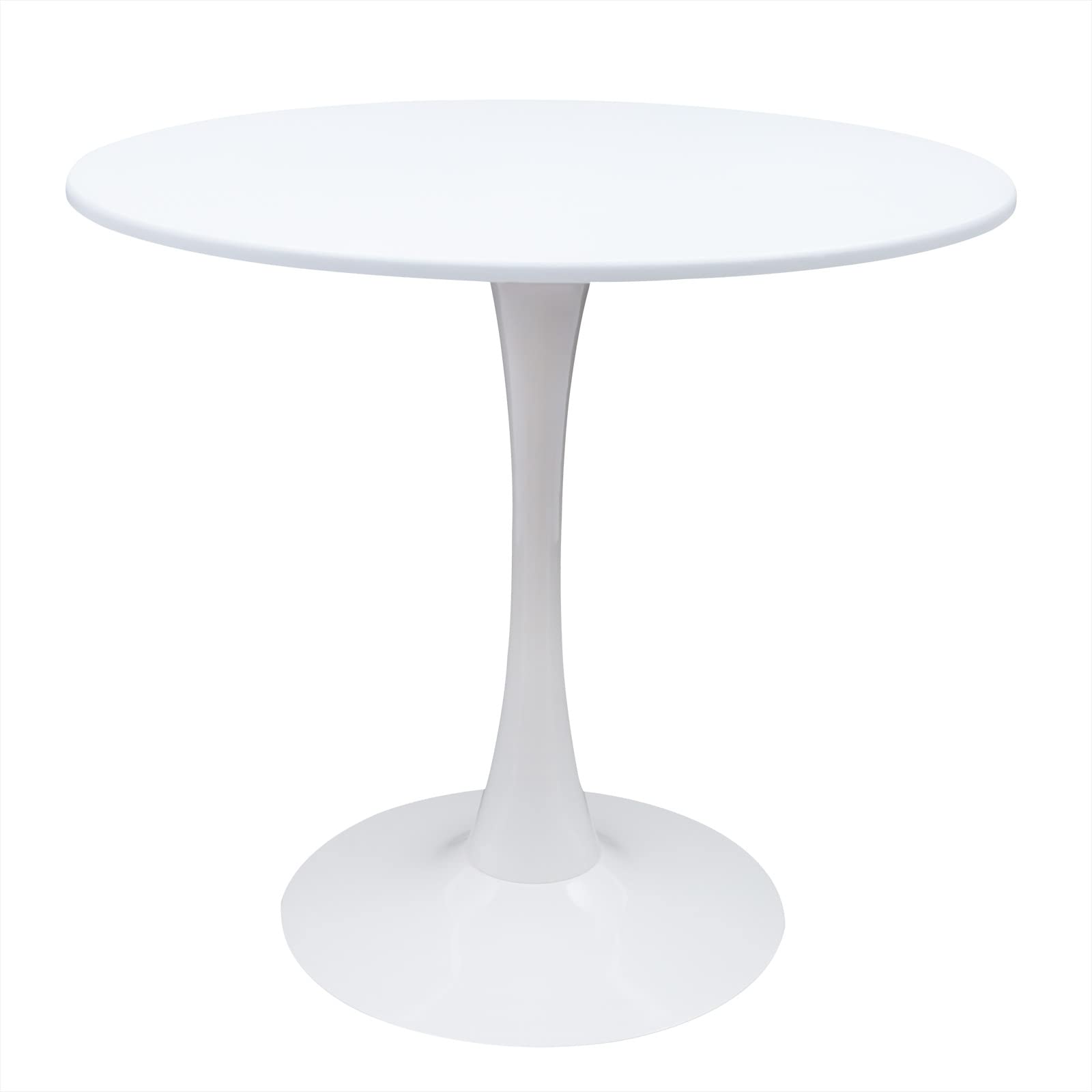 White Round Dining Table, 31.5 Inches Modern Tulip Kitchen Table wirh Sturdy Pedestal, Home White Coffee Table, Negotiation Table for Dining Room Living Room Cafe