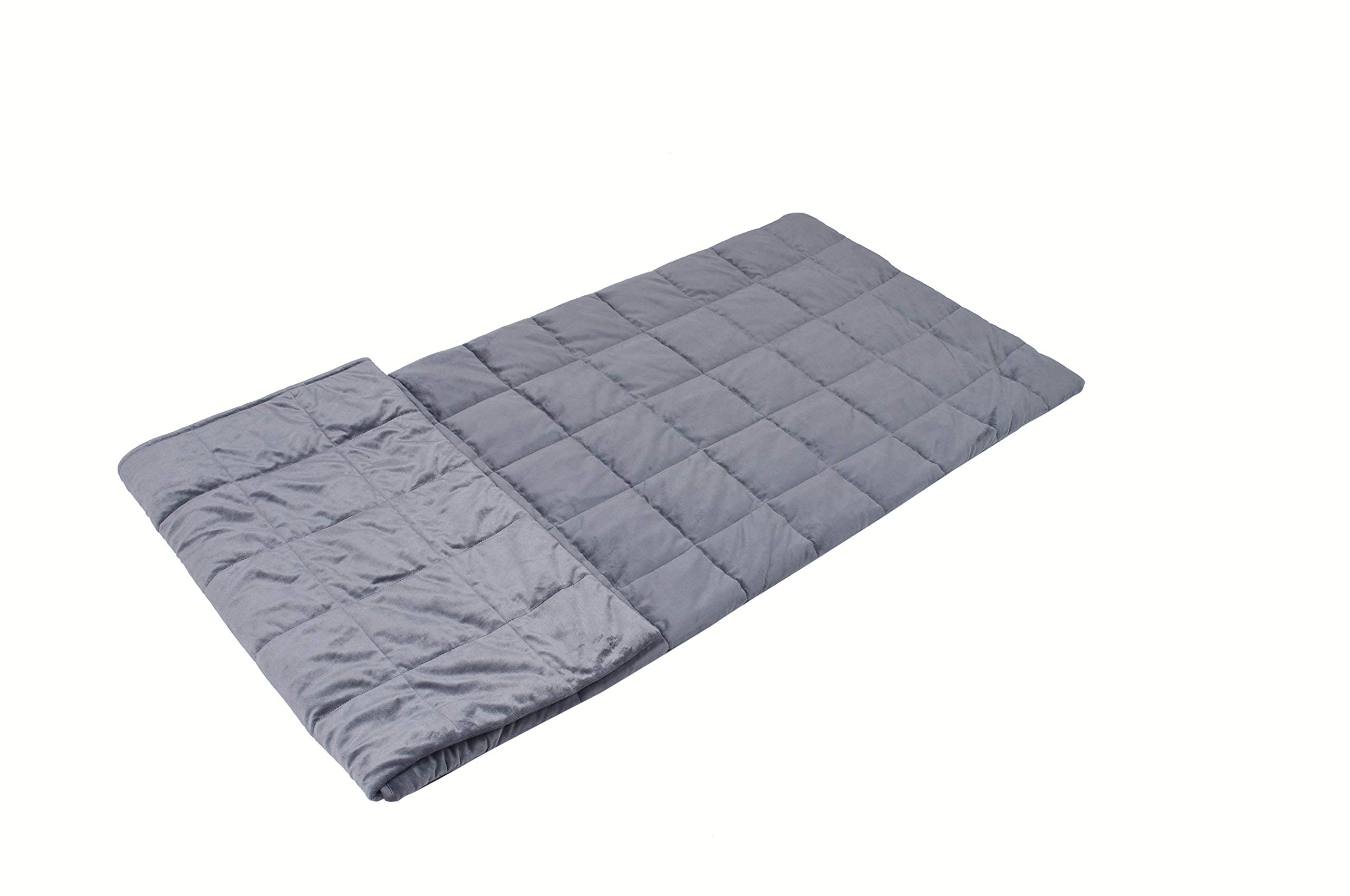 ZooVaa Weighted Sleeping Bag - Soft Microfiber Minky Weighted Blanket 13LB Compression Camping Blanket with Glass Beads for Kids and Small Adults (30x80” Dark Gray)