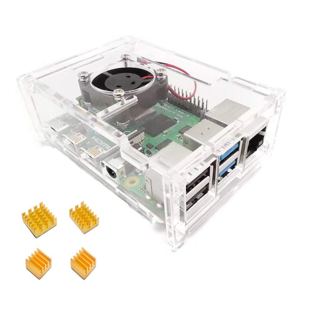 ZkeeShop Acrylic Case for Raspberry Pi 4 Model B with Heat Sink for Raspberry Pi 4 B