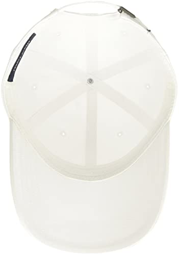 Tommy Hilfiger Men's Dad Hat Billy Corner Flag Cap (Pack of 1), Classic White, O/S