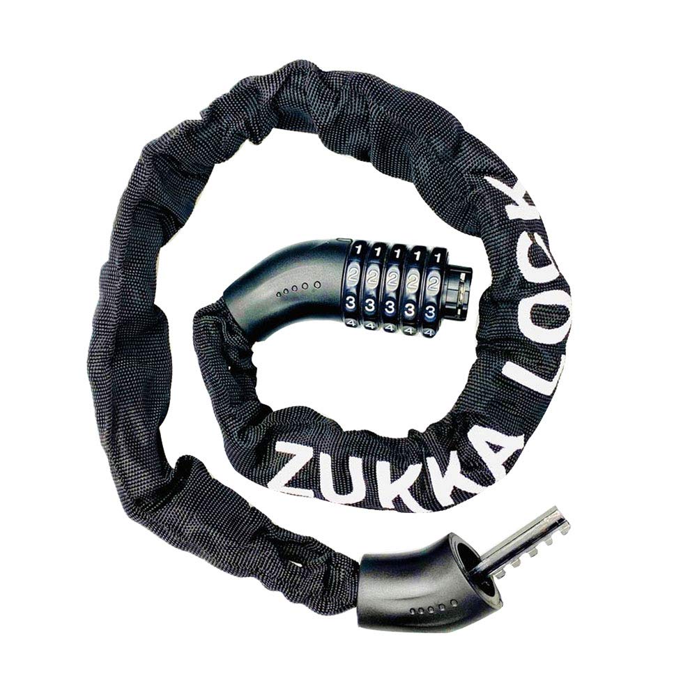ZUKKA Bike Chain Lock 5 Digit Resettable Combination Password Lock,Heavy Duty Anti-Theft Bicycle Cable Locks