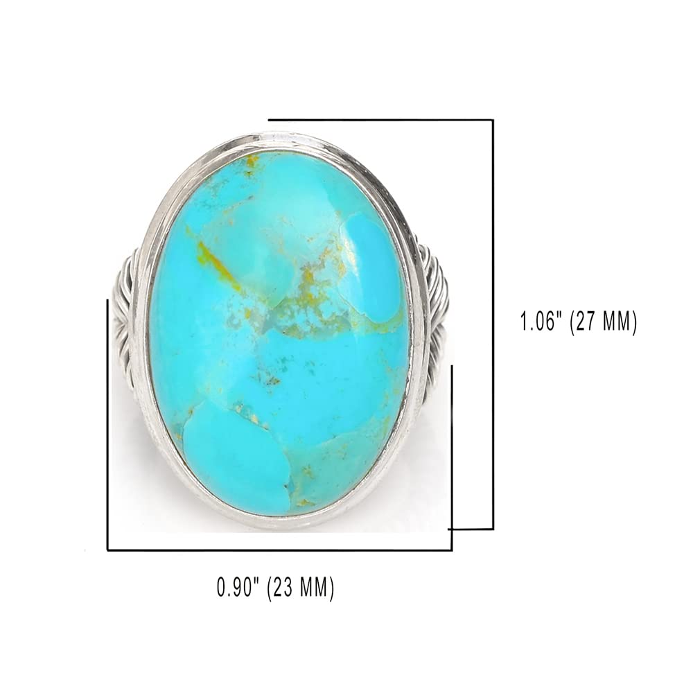 YoTreasure Blue Mohave Turquoise Solid 925 Sterling Silver Chunky Ring Jewelry
