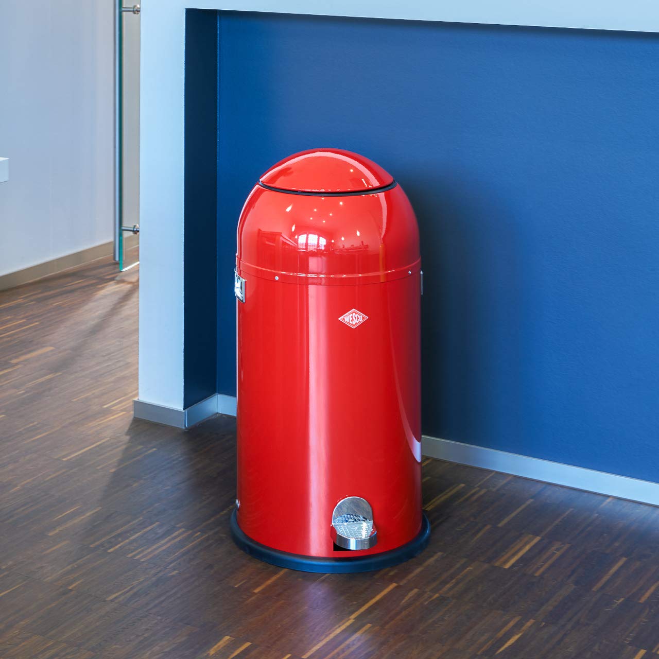 Wesco Liftmaster - German Designed - Step Trash Can, Powder Coated Steel, 33 L, Cool Grey