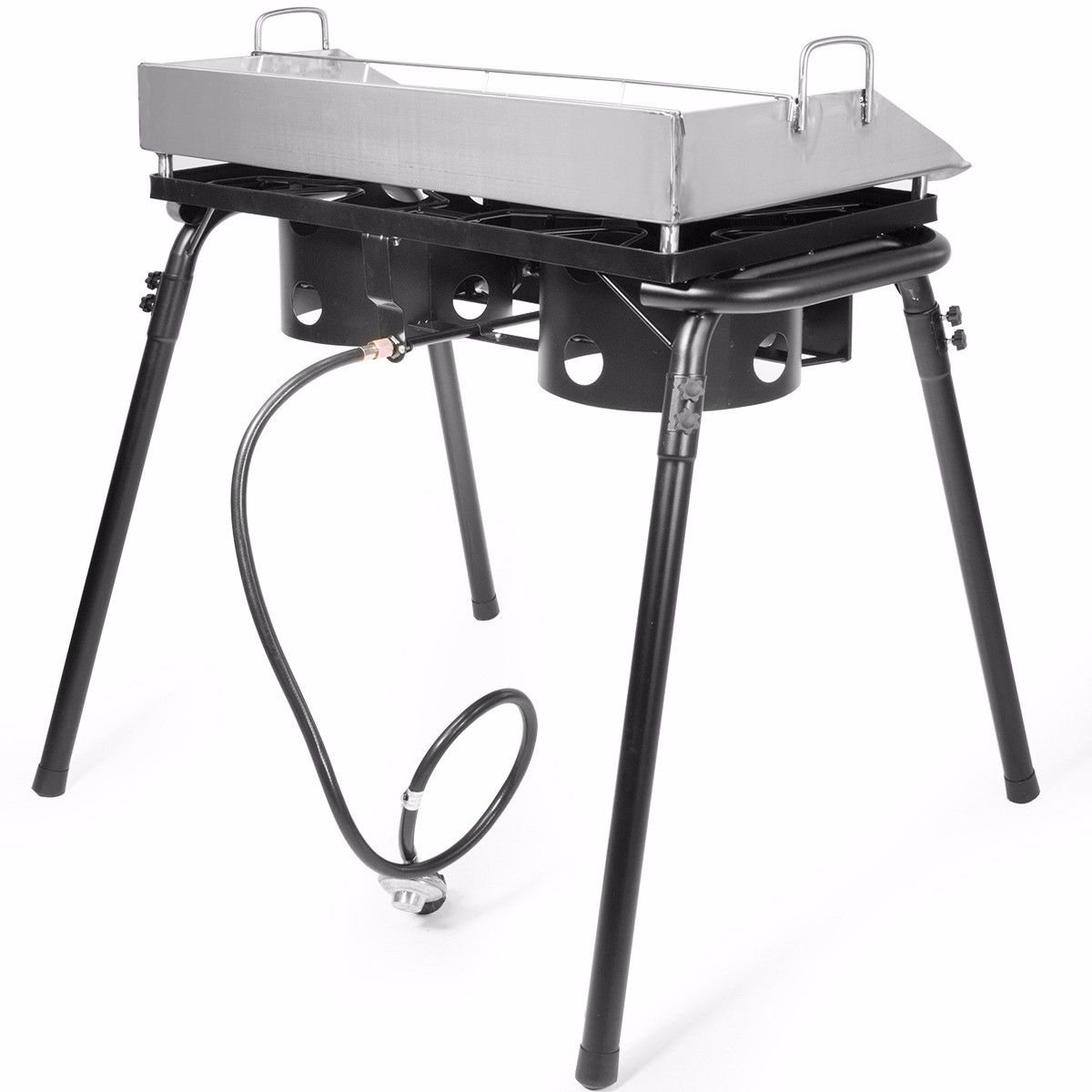 XtremepowerUS 95524 Outdoor Propane Griddle Set Camping Stove, Black