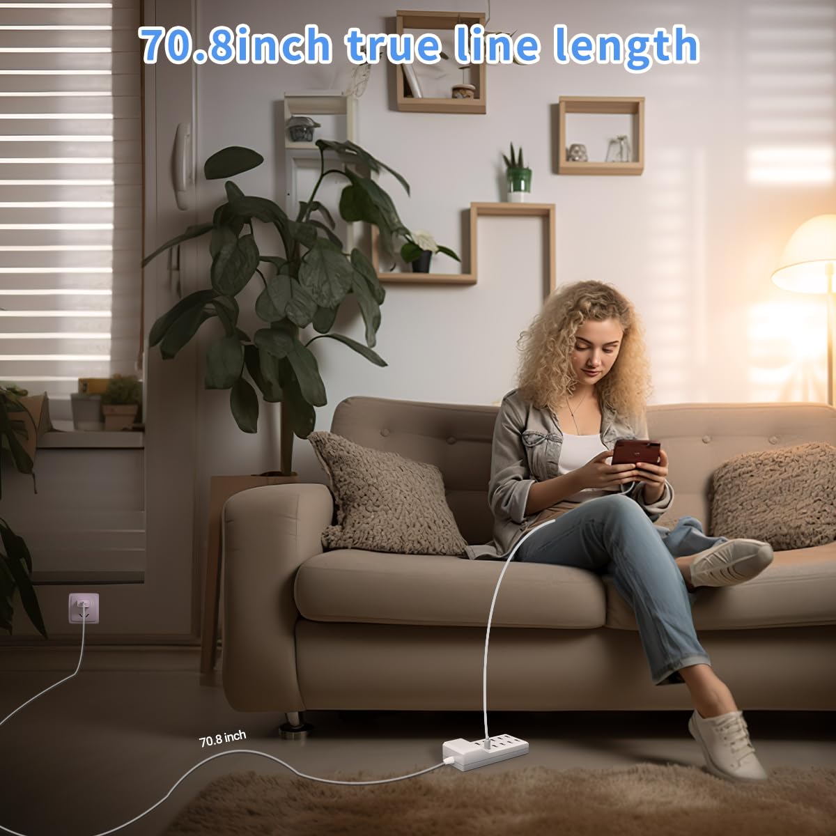 USB Charging Station-10 Ports USB Charger Dock, USB Multiple Port Charger,70.8 Inch Extension Cord,Suitable for Various Devices Mobile Phones, Cameras, Bluetooth Headsets(2PC)