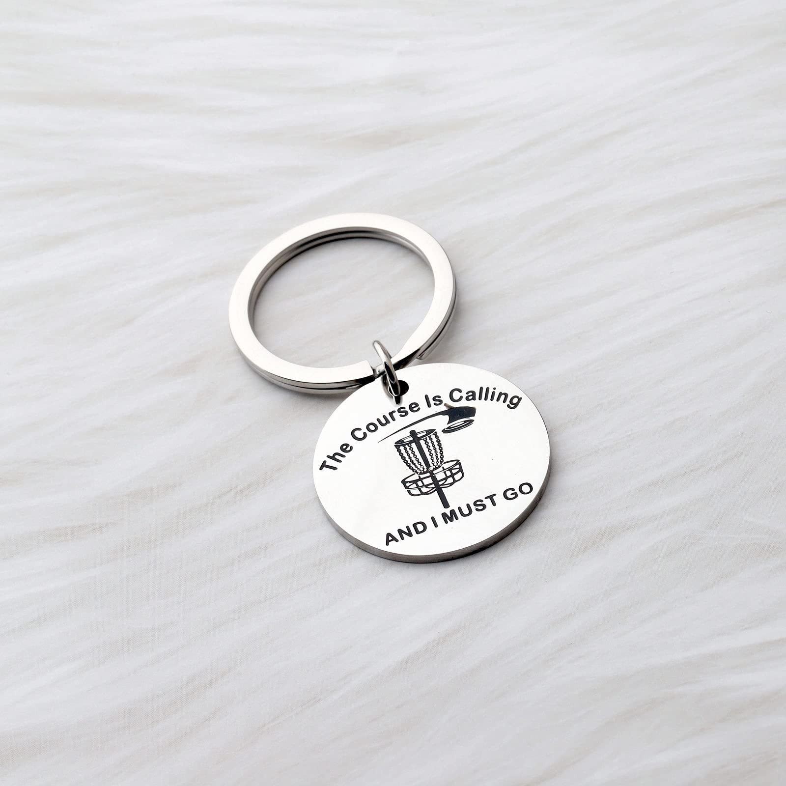 TIIMG Funny Disc Golf Keychain Frisbee Golfer Gift Best Disc Golfer Gift Gift for Disc Golfer Dad Husband (The Course Is Calling)