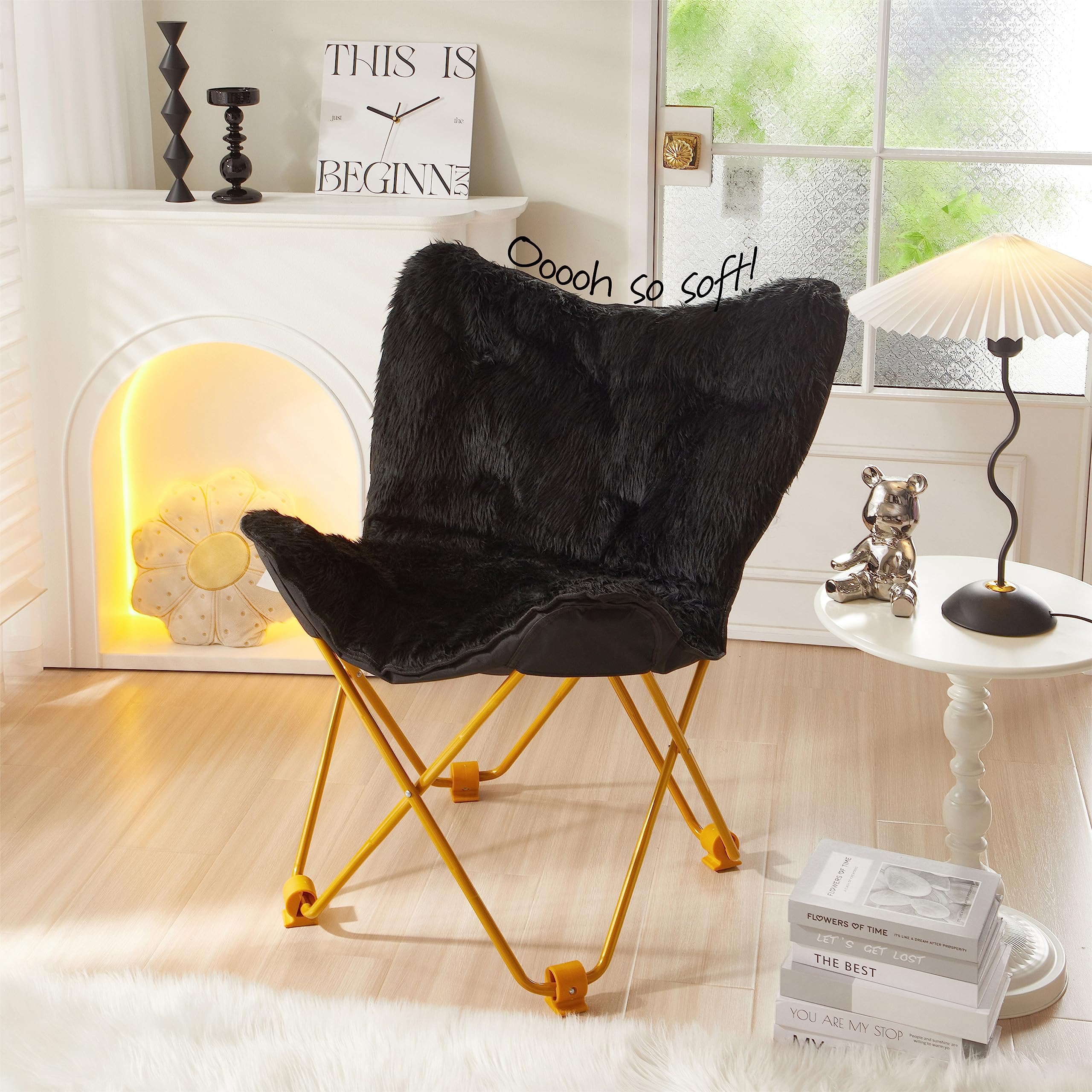 Urban Lifestyle WK657564 Mongolian Butterfly Chair, Silver