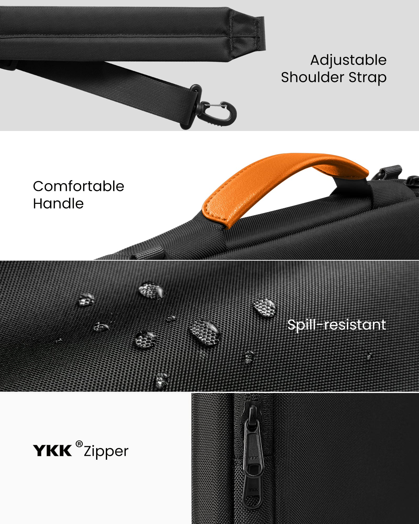 tomtoc 360 Protective Laptop Shoulder Bag for 13-inch MacBook Pro M2/A2686 M1/A2338 2022-2016, MacBook Air M3/A3113 M2/A2681 M1/A2337 2024-2018, Water-Resistant Laptop Accessory Carrying Case Sleeve