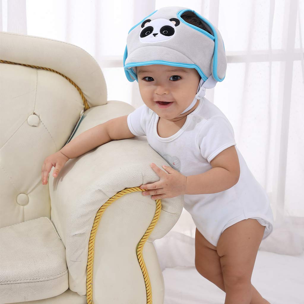 vocheer Baby Safety Helmet, Infant Head Protector Hat Adjustable Helmet Headguard Protective Cap for Toddlers Learn to Walk, Grey