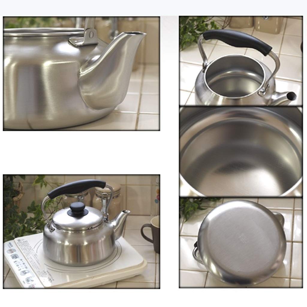 ZNZN Large Capacity Kettle Creative Silver Kettle Stove Food Grade Stainless Steel Teapot with Anti-Scald Handle (2.5L,84.5OZ) Multifunctional Water Kettle