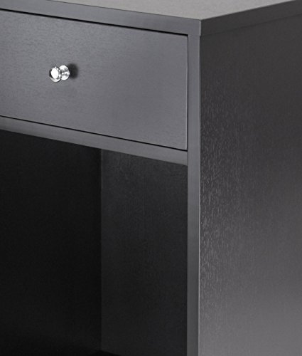 Winsome Squamish 23.82-inch x 15 3/4-inch x 12 1/2-inch Composite Wood Accent Table With 1 Drawer, Black (20914)