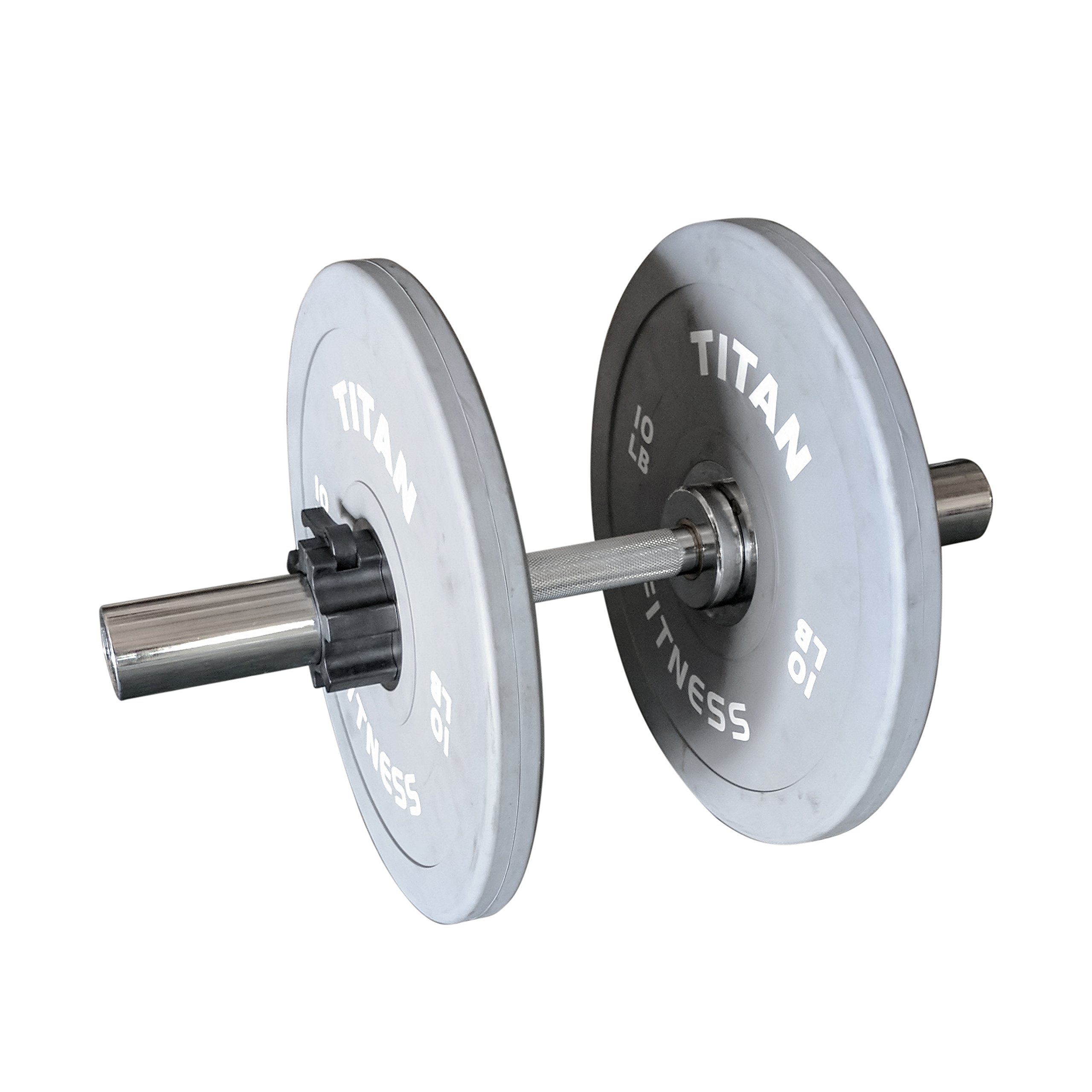 Titan Fitness Pair 20in Loadable Olympic Dumbbell Bars, 400 LB Capacity Each, Knurled Handles for Home Gym Strength Training