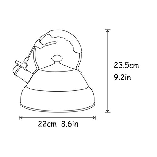 ZNZN Stove Kettle Large Capacity Kettle-Creative Silver Food Grade Stainless Steel Teapot with Ergonomic Handle (2.6L,87.9OZ) Multifunctional Water Kettle