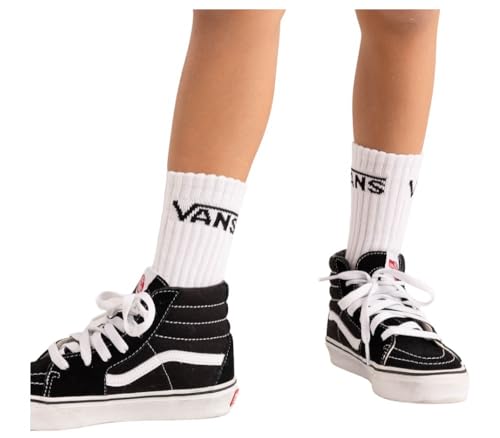 Vans Classic Crew Sock - Boys' - 3-Pack White, 1.0-6.0