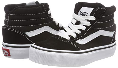 Vans Kids Ward HI Shoes Suede Canvas Black White Size 6
