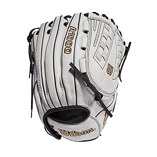 Wilson 2022 A1000 V125 12.5" Fastpitch Outfield Glove - Left Hand Throw, Black/White/ Metallic Gold