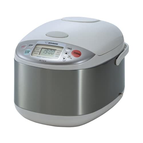 Zojirushi NS-YAC18 Umami Micom 10-Cup (Uncooked) Rice Cooker and Warmer, Pearl White Includes Spatula, Oven Mitt and Cookbook Bundle (4 Items)
