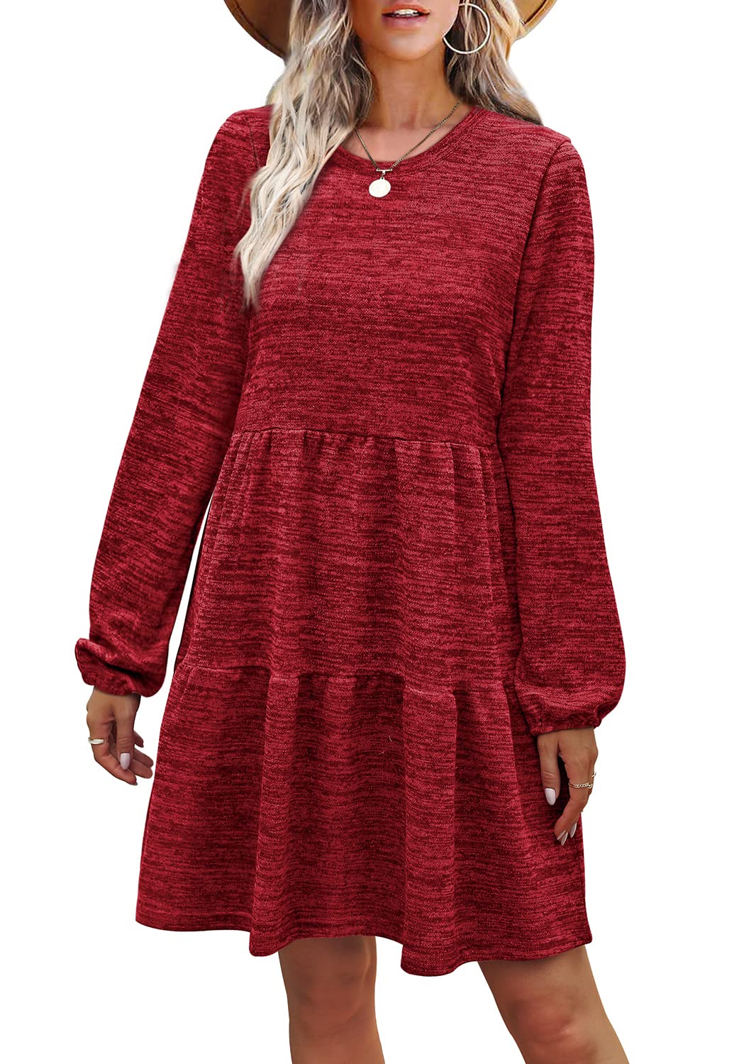 Winter Dresses for Women Casual Christmas Dresses for Leggings Trendy Red S
