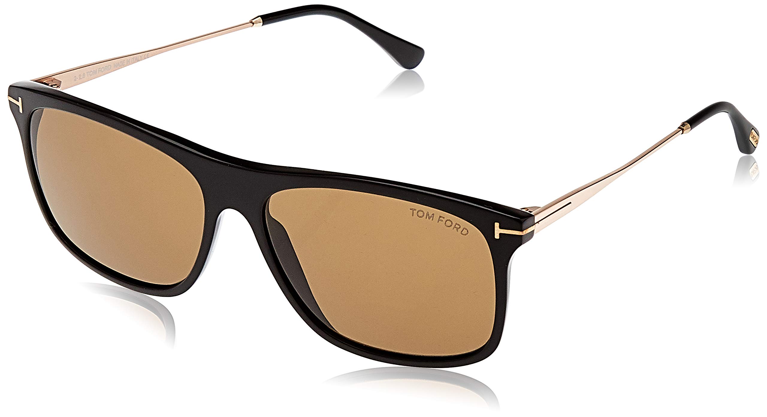 Tom Ford FT0588 01E Shiny Black Max Rectangle Sunglasses Lens Category 3 Size 5