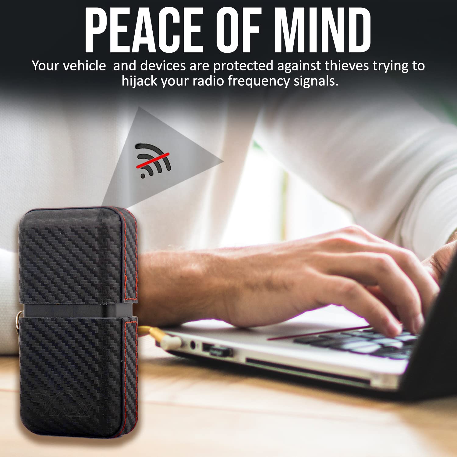 VONETTI Alpha Shield CARBONE - Premium RFID Signal Blocker Box - Smart Car Key Faraday Signal Protector, Keyless Go RFID Blocking Case, Crypto Wallet Safe Box, Signal Blocker Faraday Tin (Black)