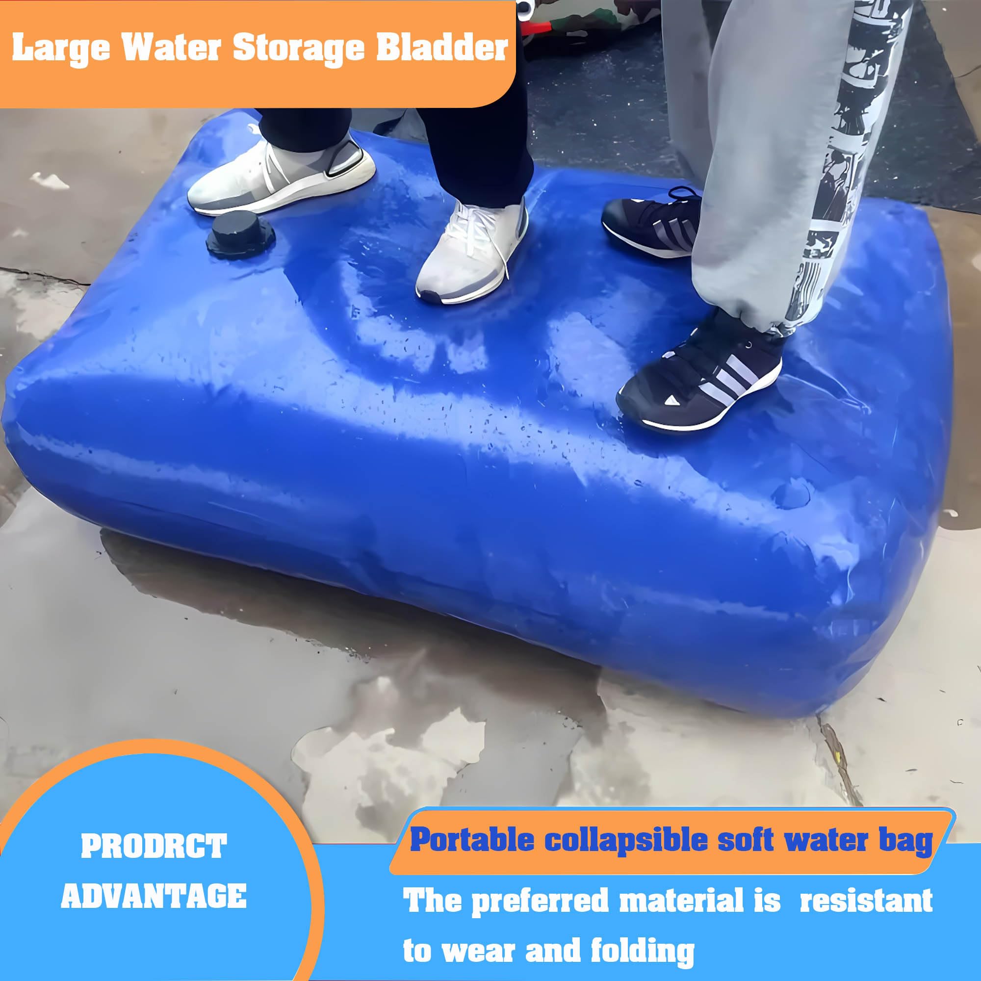 Water Bladder Storage Container Large Water Storage Bladder Portable Collapsible for Outdoor Camping Emergency Bladder Agricultural Drought Watering (240L)