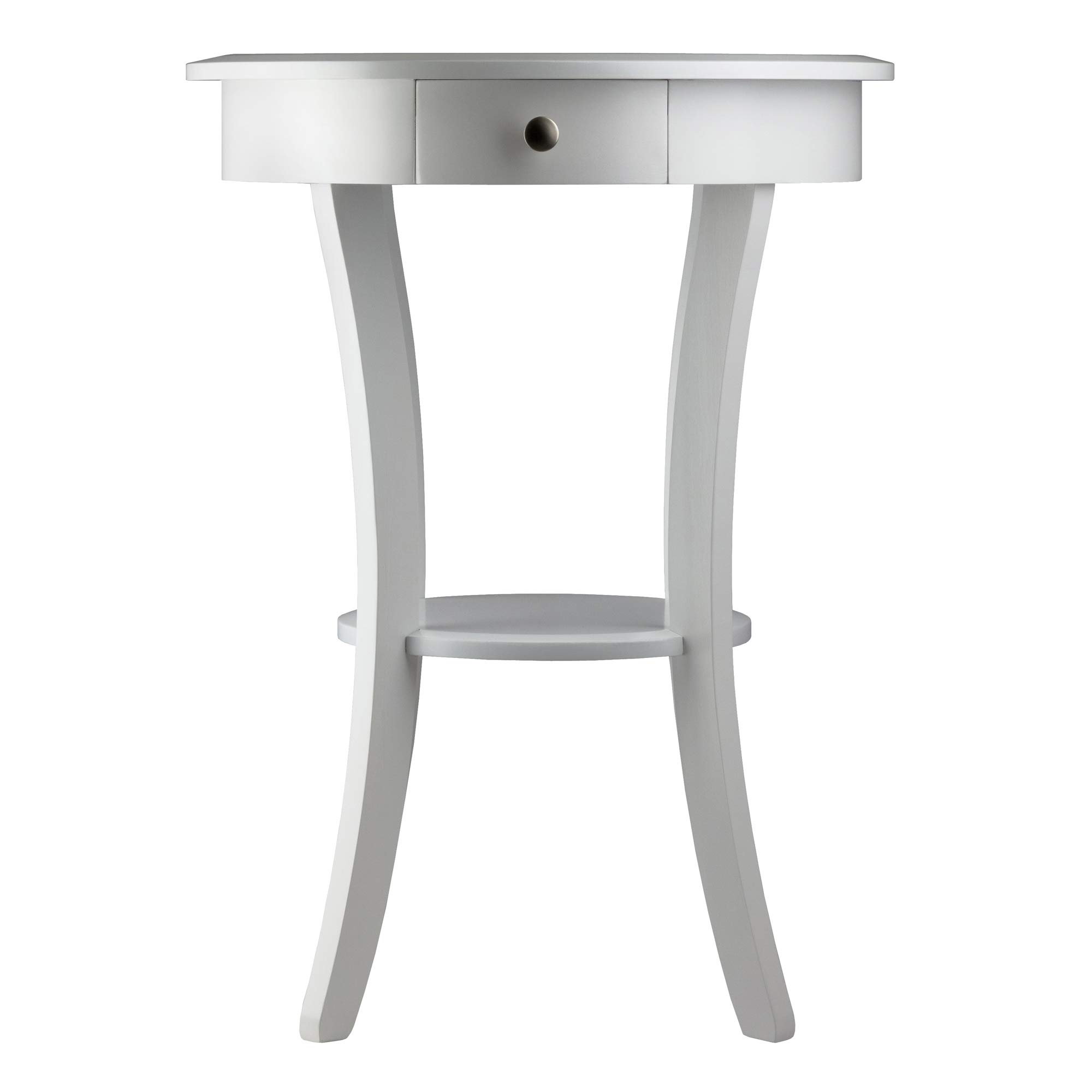 Winsome Wood Sasha Accent Table, Black, 20.00 x 20.00 x 27.00 Inches & Wood Sasha Accent Table, White, 20 inches