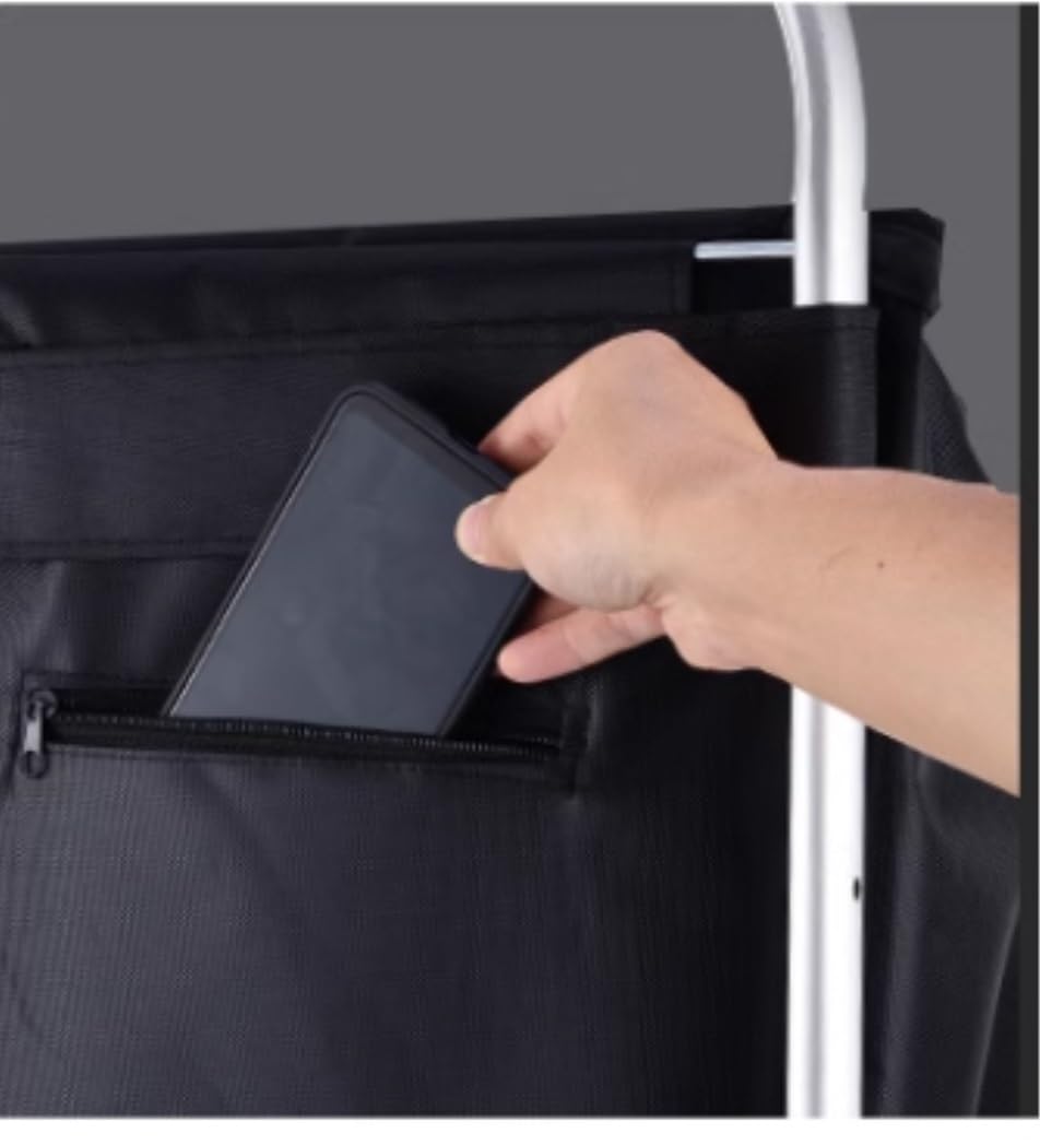 XDMINGY Folding Shopping Cart, Shopping Cart Shopping Trolley Foldable Shopping Cart Solid with Waterproof Bag 50L Large Capacity Grocery Utility Carts