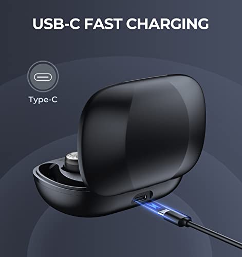 Wireless Earbuds Bluetooth 50 Hours Playtime Wireless Headphones Bluetooth 5.3 Ear Buds with Earhooks Mic LED Digital Display Charging Case in Over Ear Earphones Running Sport Earbuds Titanium black