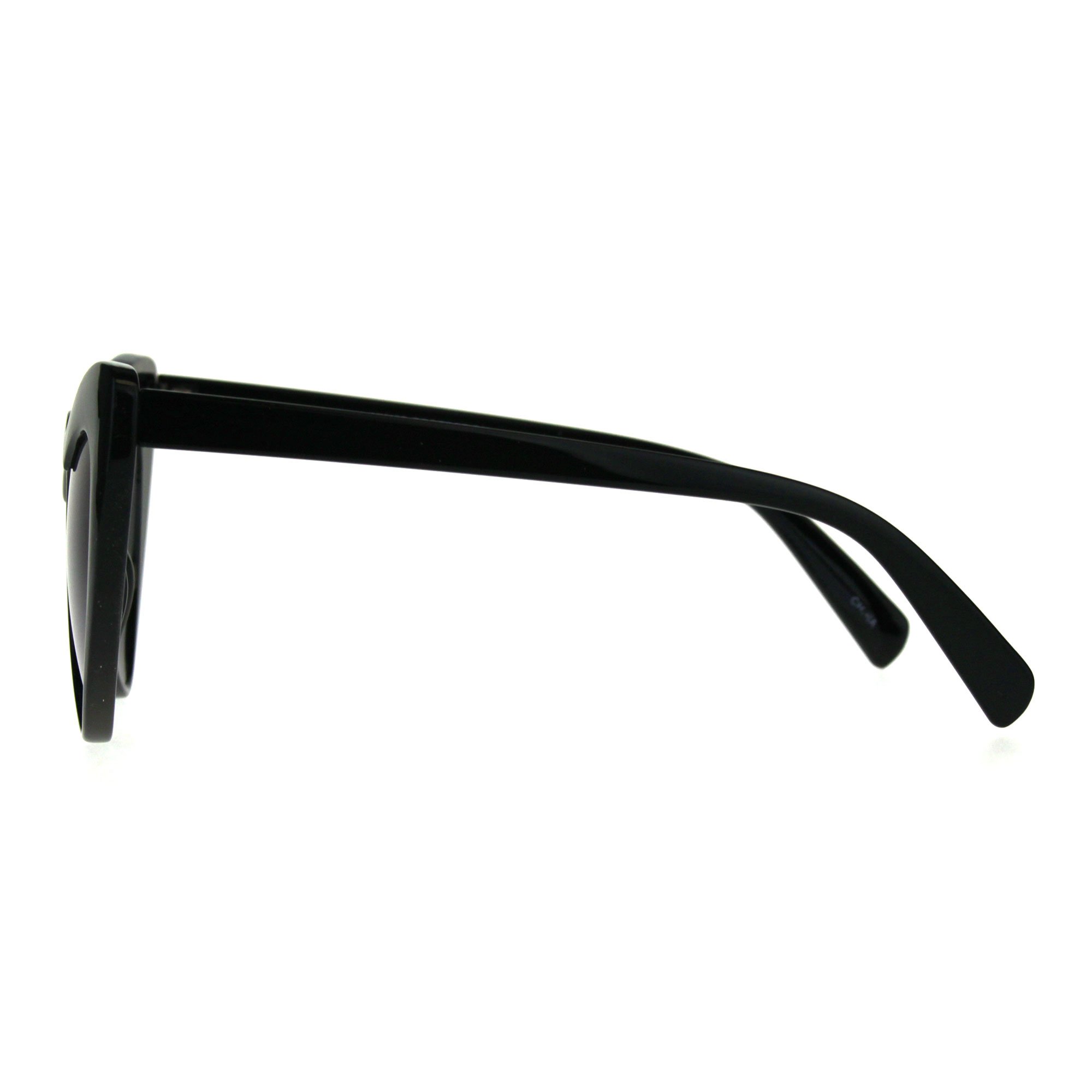 Womens Heart Shape Color Mirror Cat Eye Plastic Groovy Sunglasses White Black