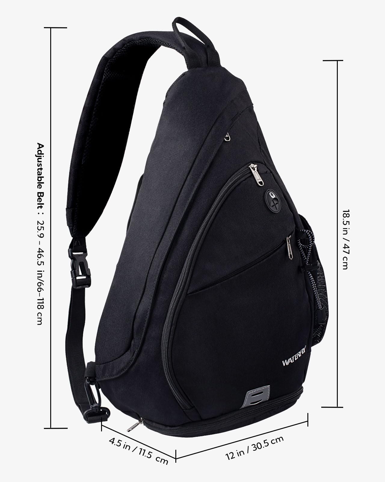 WATERFLY Sling Bag Crossbody Backpack: Over Shoulder Daypack Casual Cross Chest Side Pack