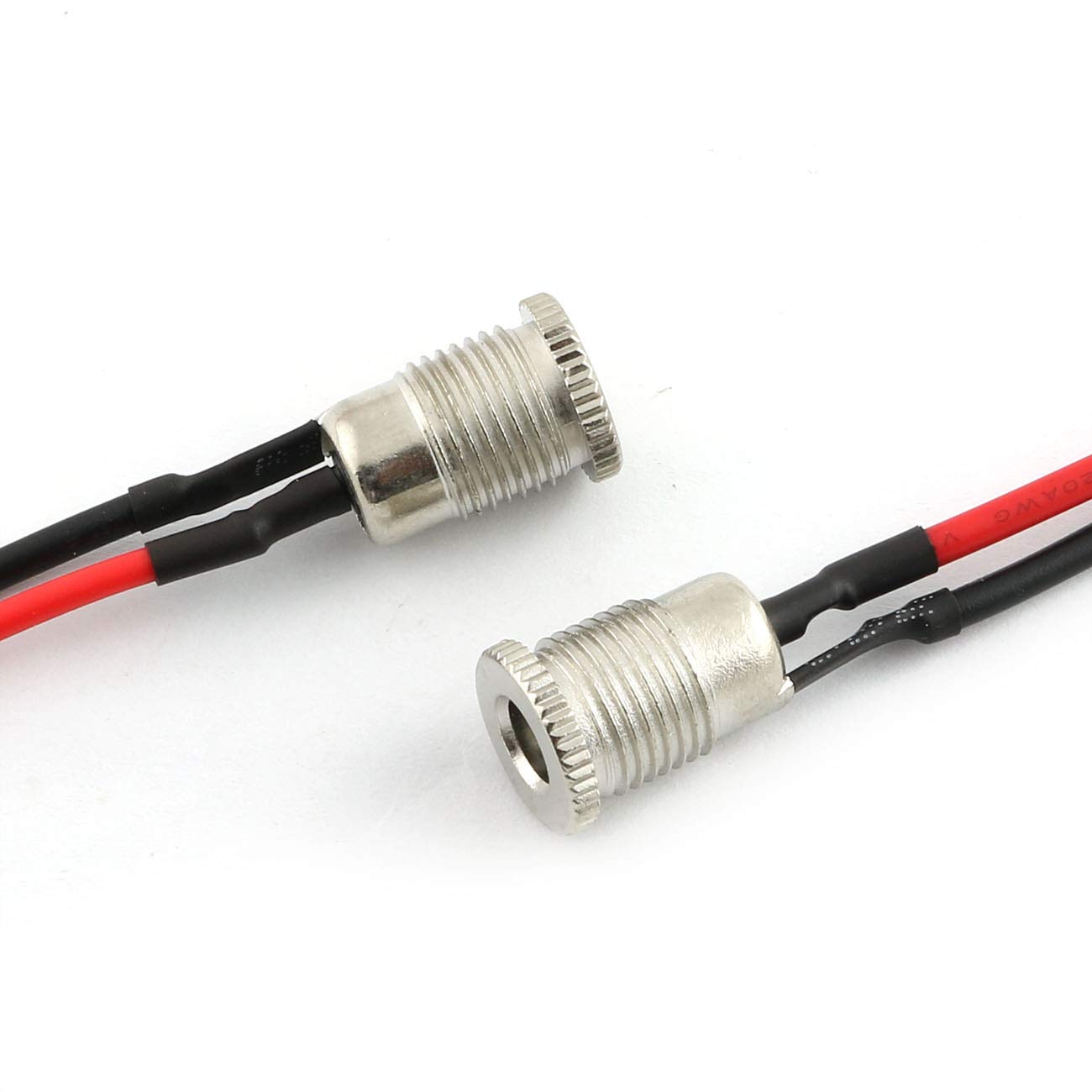 ZRM&E 6pcs 5A DC Power Connector 5.5 x 2.1mm Jack Socket Threaded Female Adapter with Cable+ 6pcs 5.5 x 2.1mm DC Male Barrel Socket Jack Plug with Wire