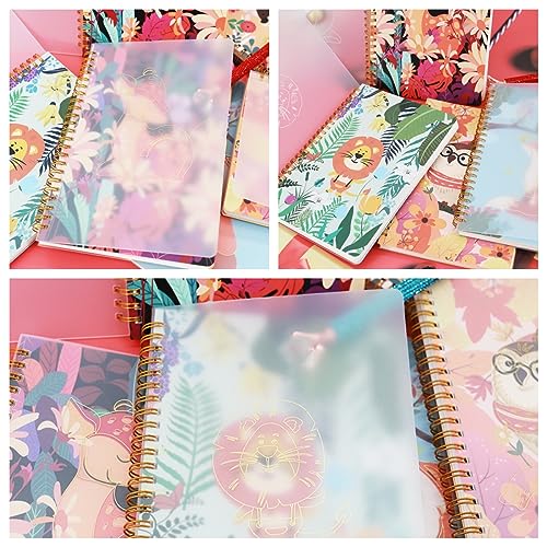 Zegrox Medium 5.75"x 8.35" Notebook, Journal, 6 Pcs Aesthetic Cute Abstract Notebook with Pockets, Flexible Cover, College Ruled Paper, 160 page Easy Tear Pages for Work, School Supplies