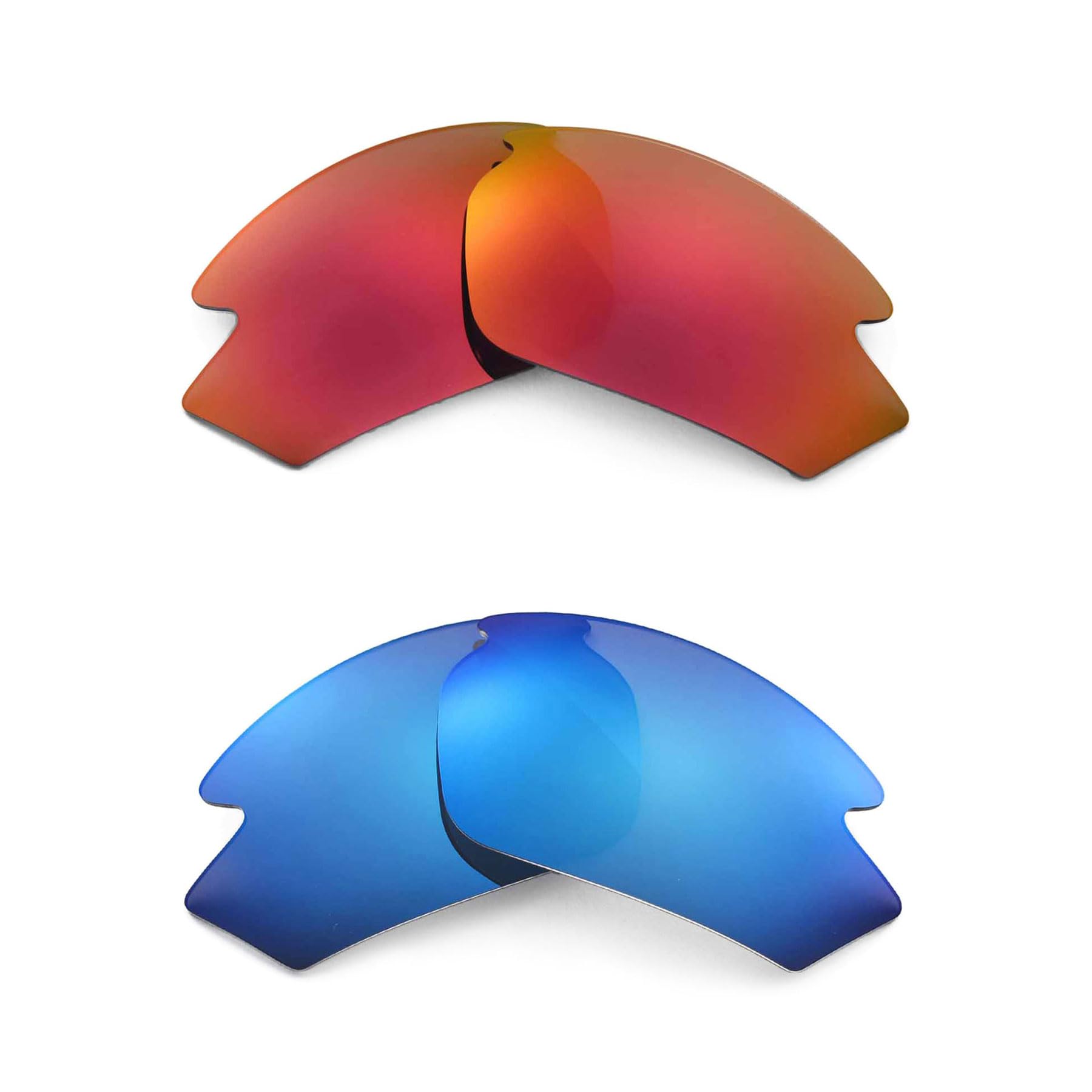 Walleva Two Pairs Polarized Replacement Lenses For Rudy Project Rydon Sunglasses - Fire Red + Ice Blue